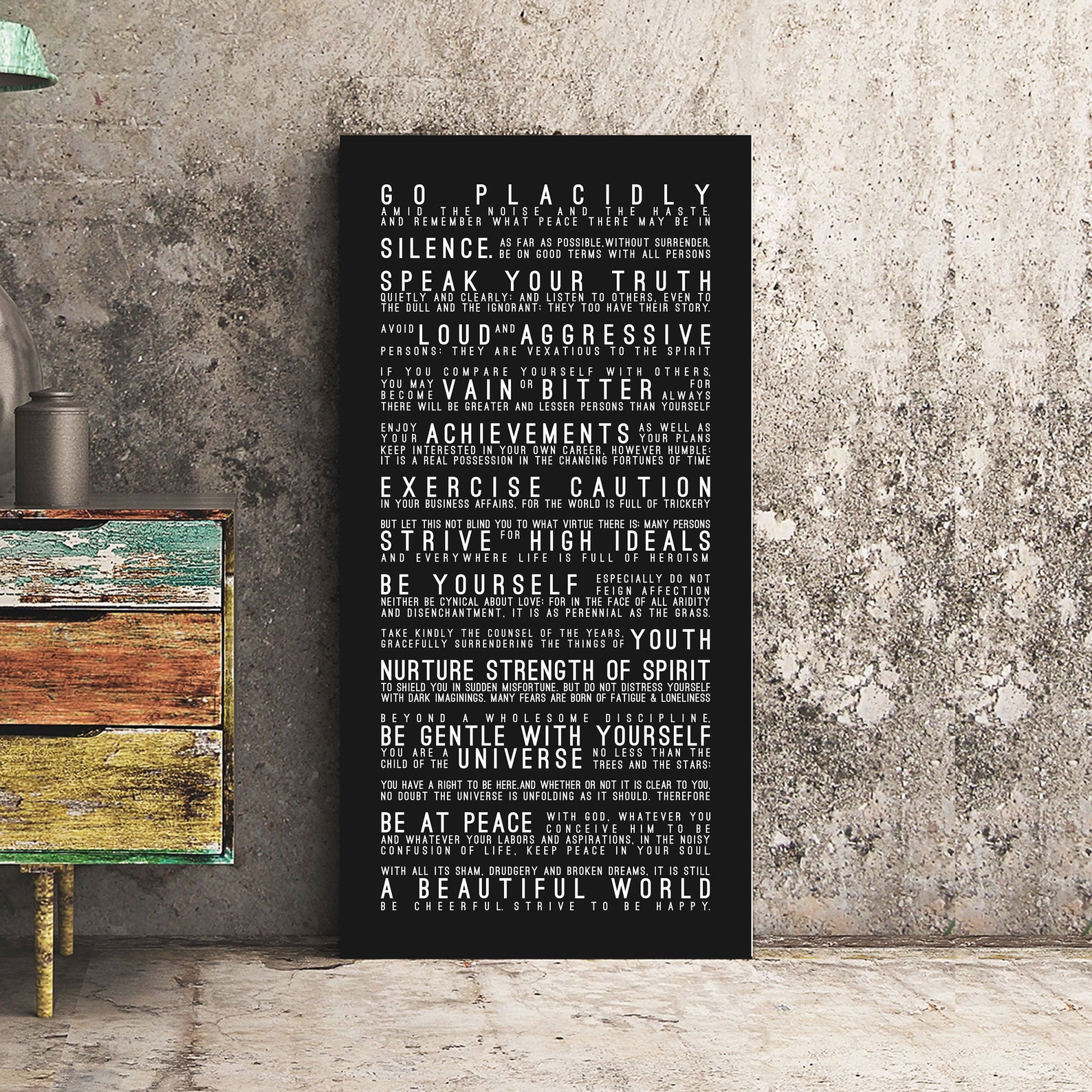 DESIDERATA Print | Go Placidly, Desiderata Poster, Max Ehrmann Poem ...