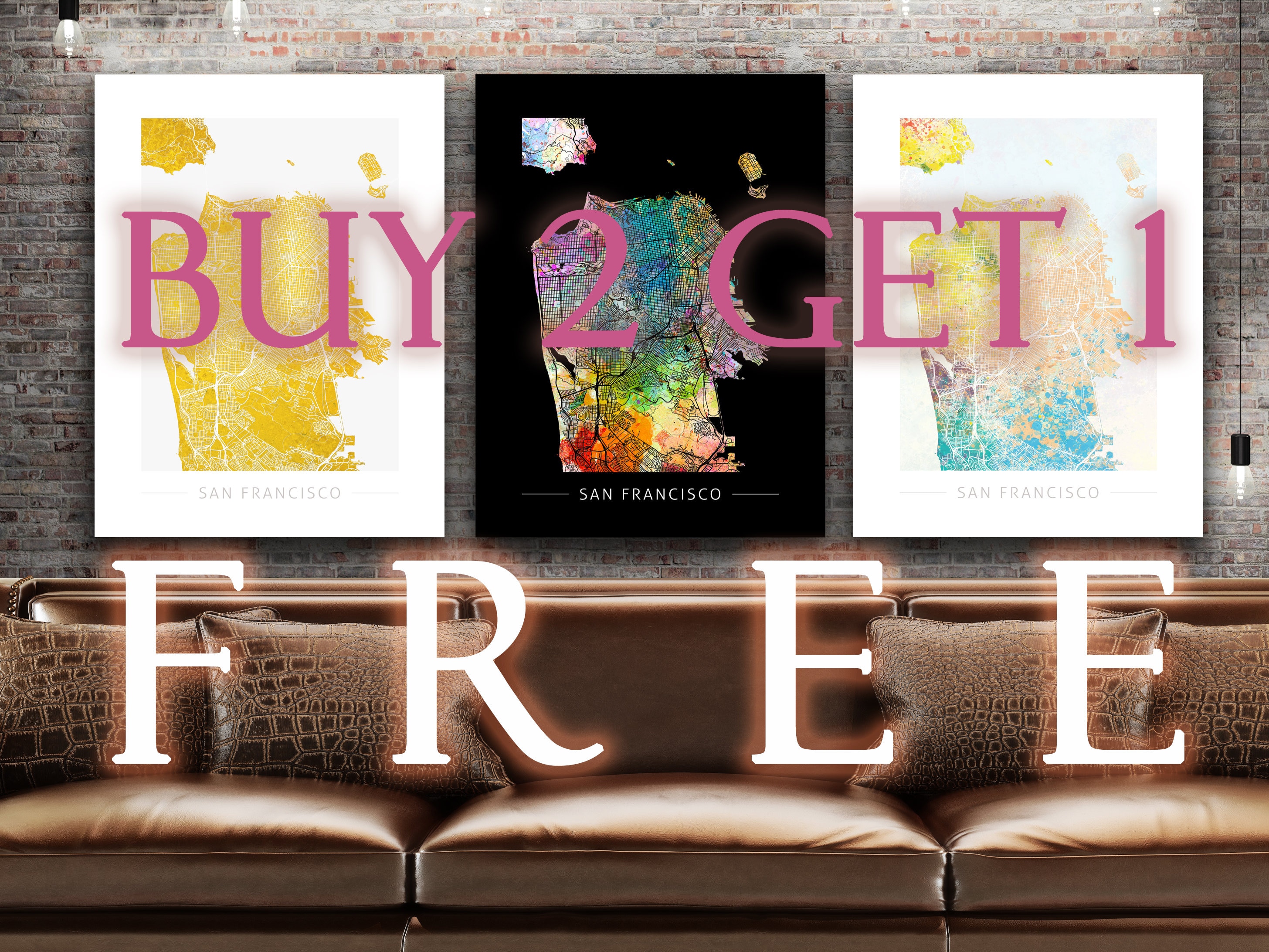 Brighton Map - City Street Map of Brighton, England - Art Print ...