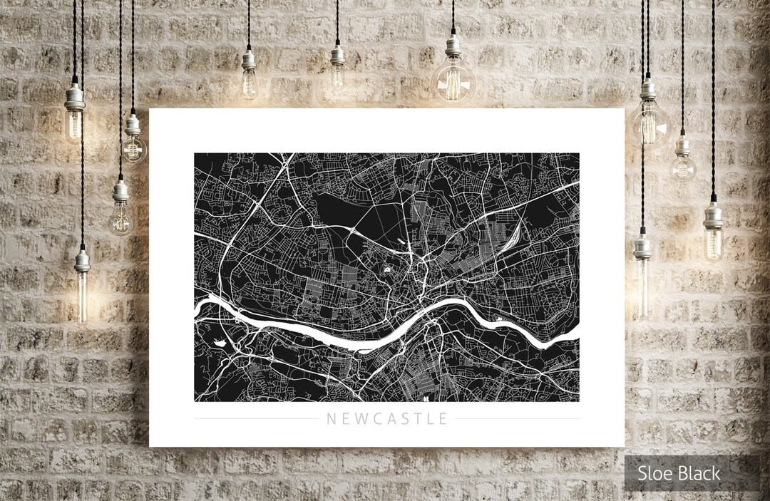 Newcastle Map - City Street Map of Newcastle, England - Art Print ...
