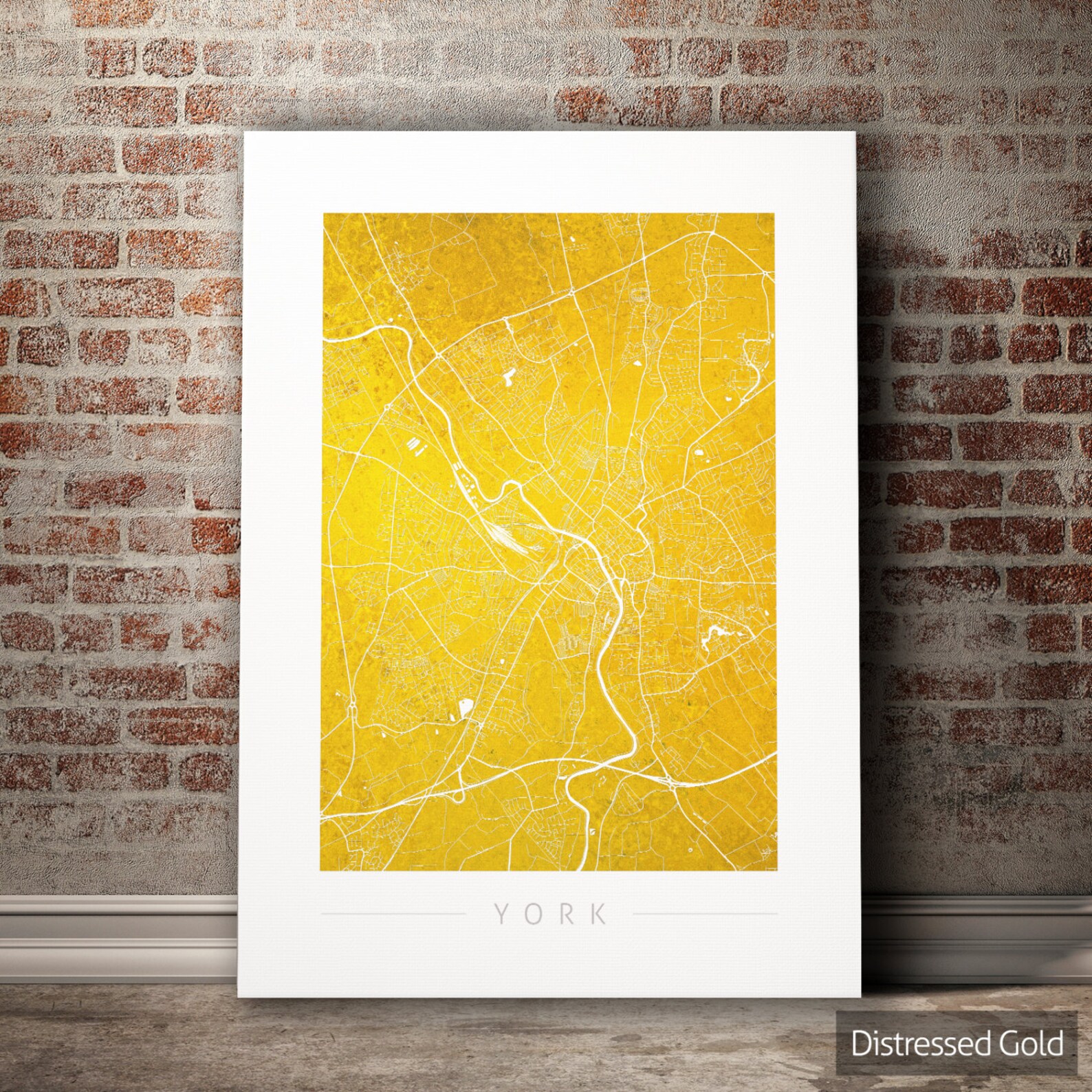 York Map - City Street Map of York, England - Art Print Watercolor ...