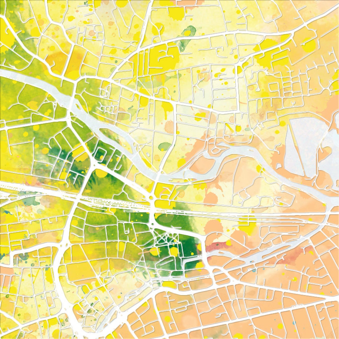 Reading Map City Street Map of Reading England Art Print | Etsy UK