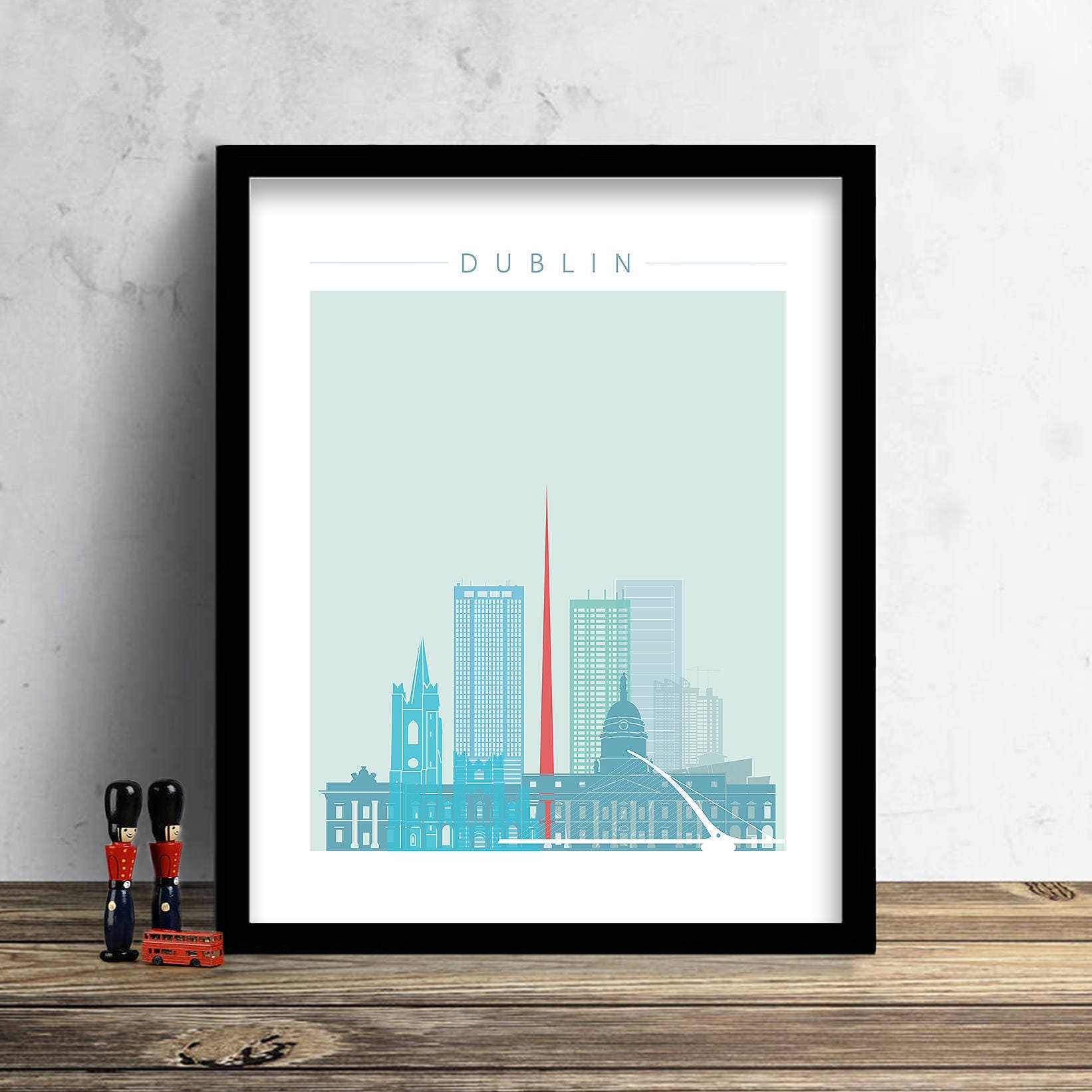 Dublin Skyline, Print, Watercolor Print, Wall Art, Watercolor Art, City ...
