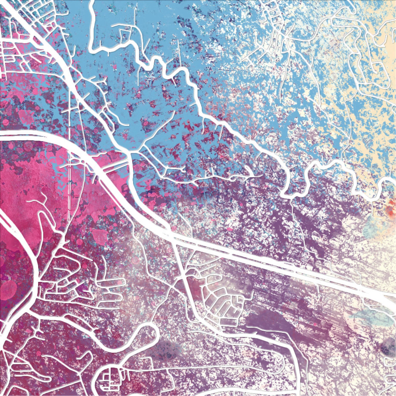 Taipei City Map City Street Map of Taipei City Taiwan Art | Etsy