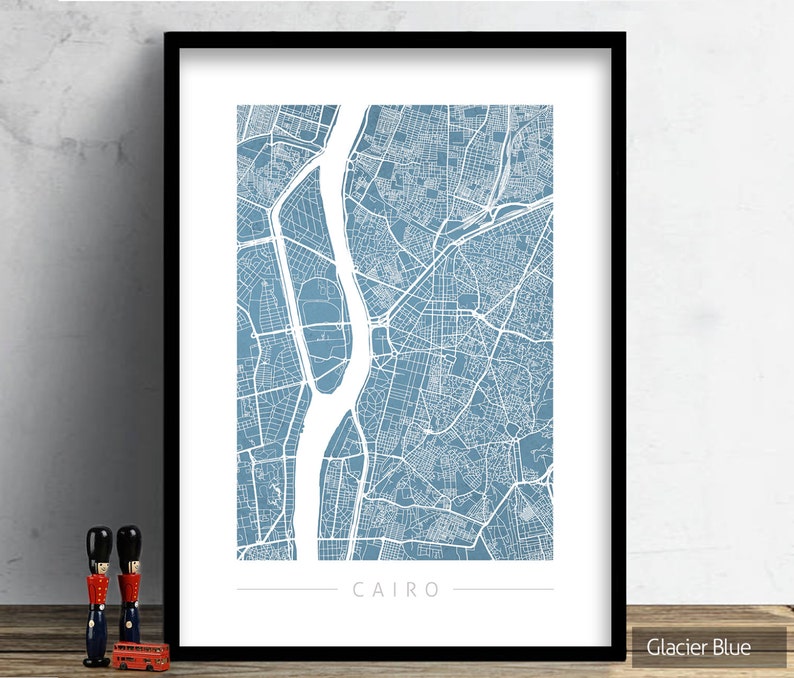 Cairo Map City Street Map of Cairo Egypt Art Print - Etsy UK