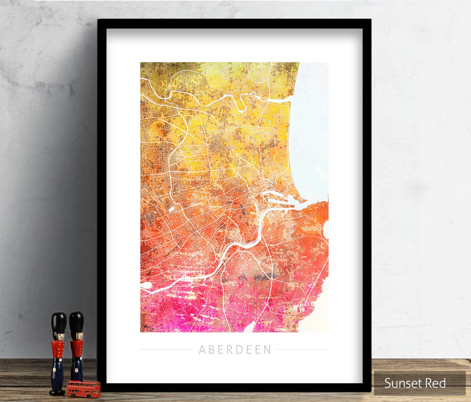 Aberdeen Map City Street Map of Aberdeen Scotland Art - Etsy
