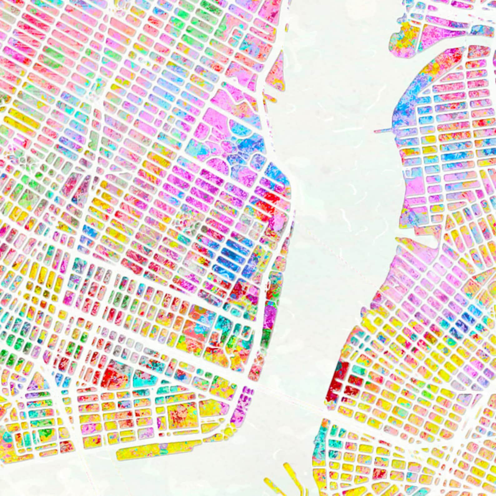 New York Map City Street Map of New York Art Print | Etsy