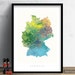Germany Map - Country Map of Germany - Art Print Watercolor ...