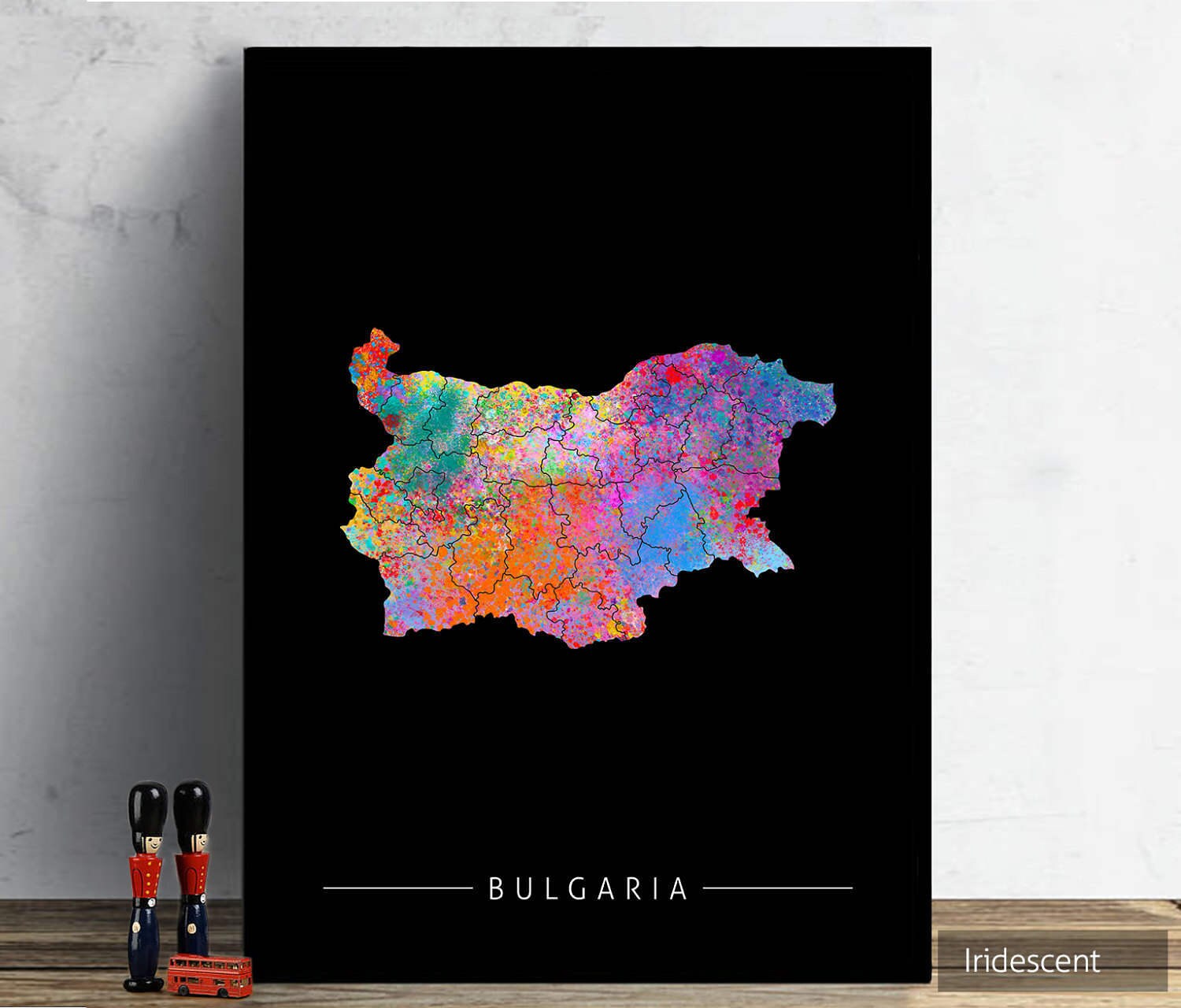 Bulgaria Map - Country Map of Bulgaria - Art Print Watercolor ...