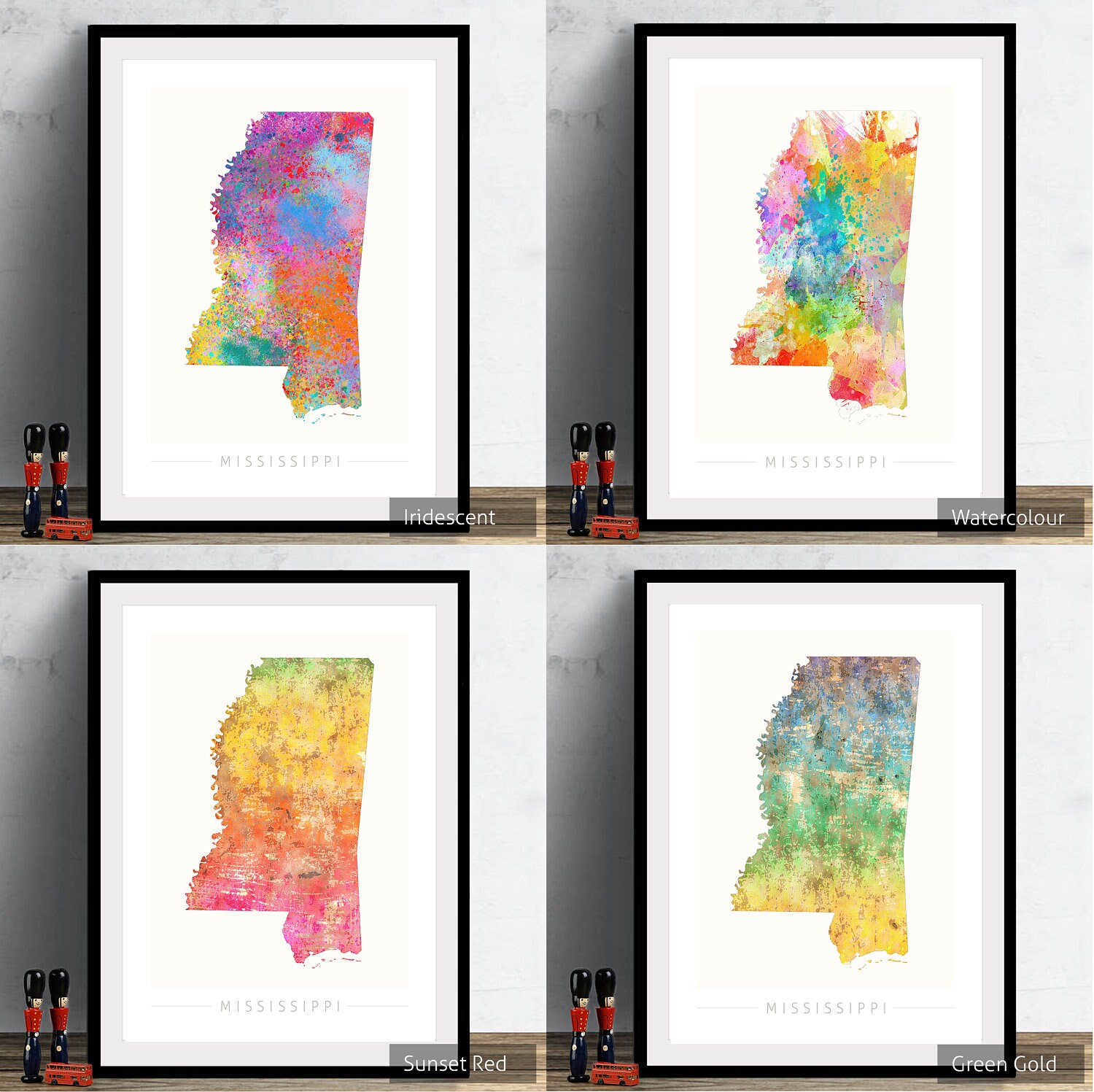 Mississippi Map State Map of Mississippi Art Print | Etsy
