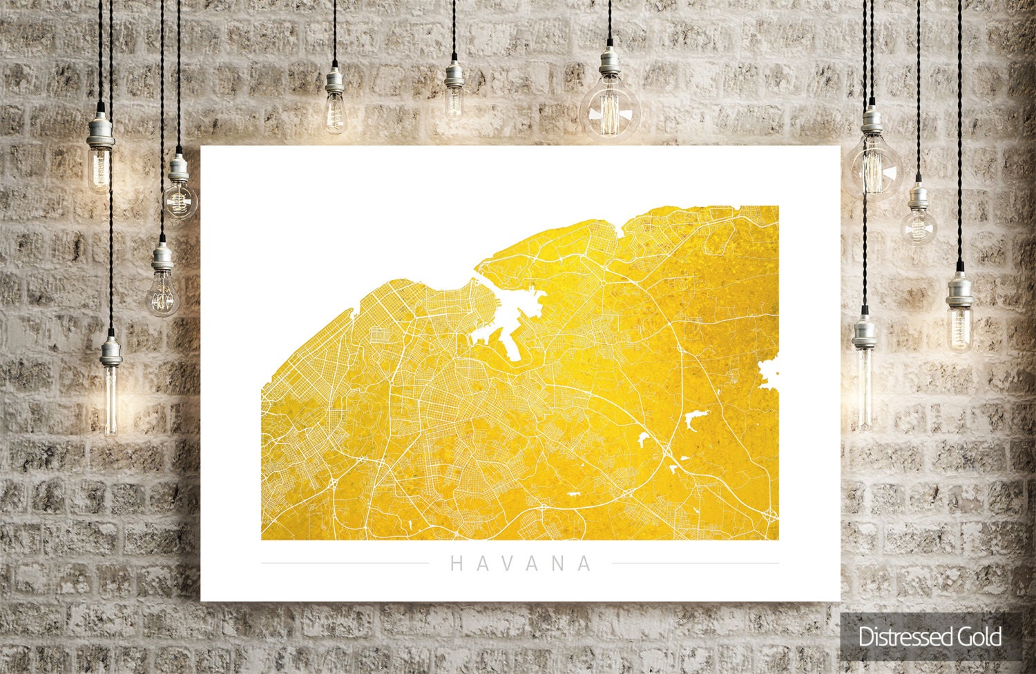 Havana Map City Street Map of Havana Cuba Art Print | Etsy