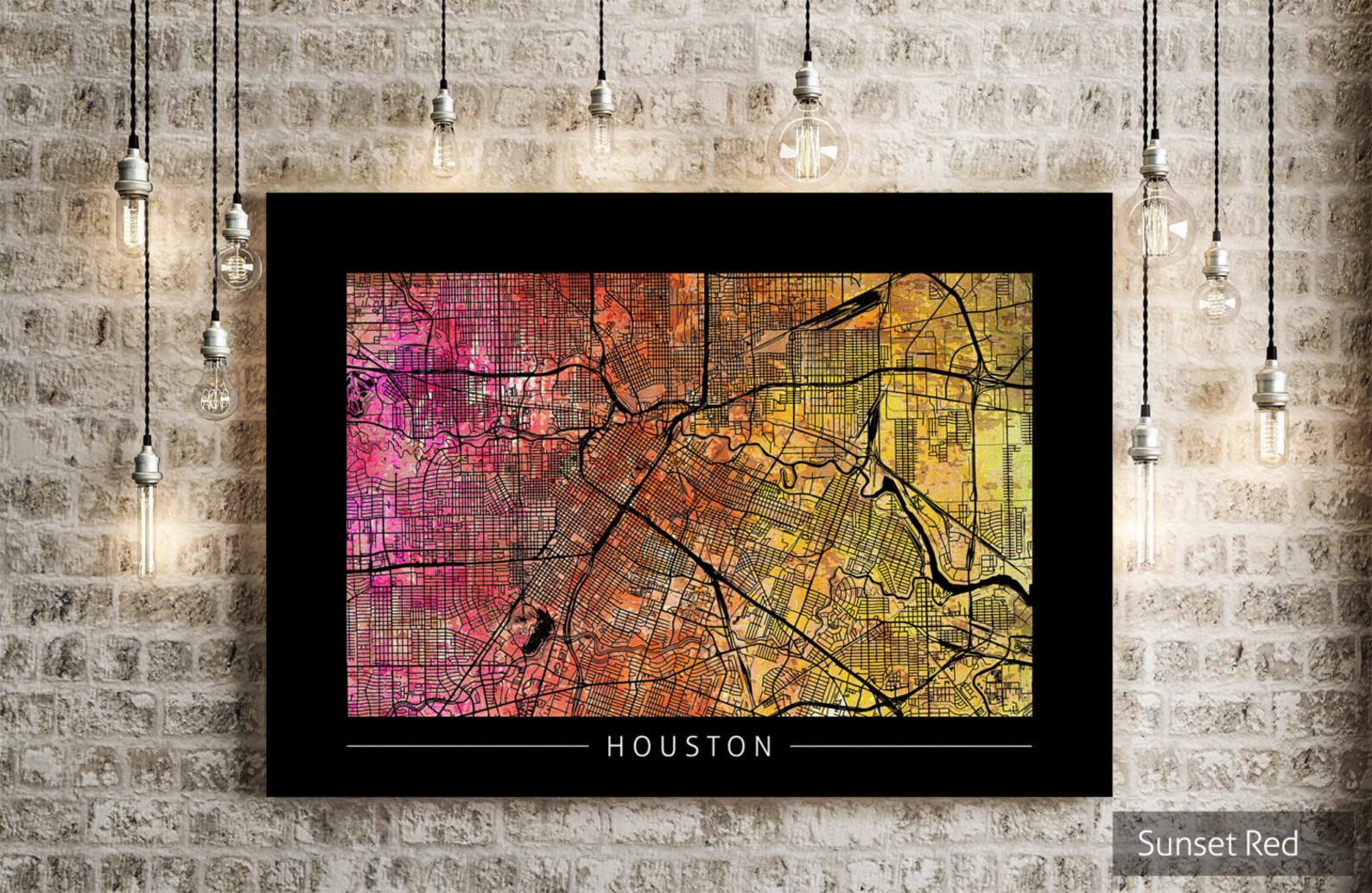 Houston Map City Street Map of Houston Texas Art Print - Etsy