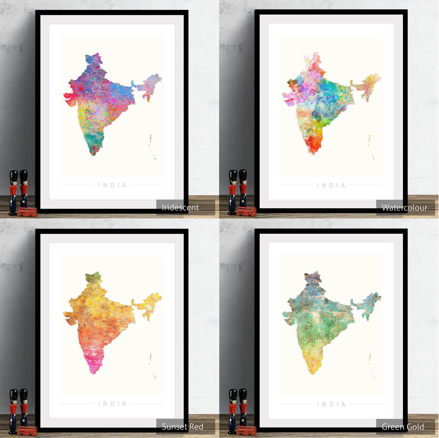 India Map Country Map of India Art Print Watercolor - Etsy