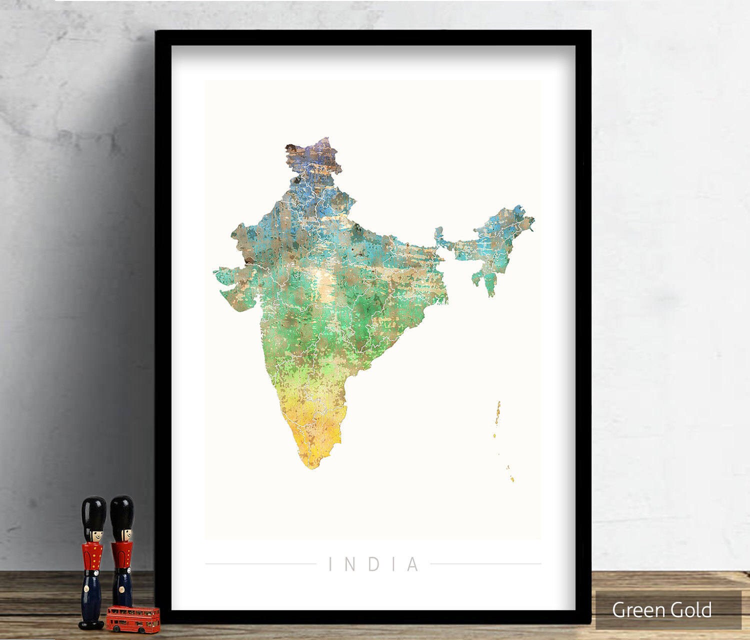 India Map Country Map of India Art Print Watercolor - Etsy