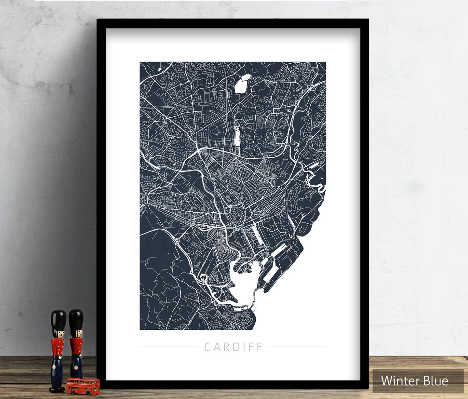 Cardiff Map City Street Map of Cardiff Wales Art Print - Etsy