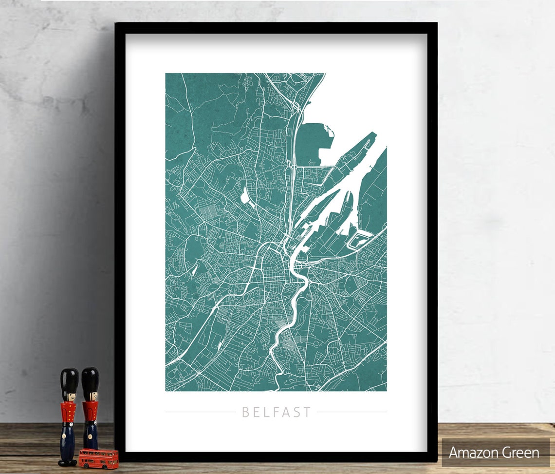 Belfast Map City Street Map of Belfast Ireland Art Print | Etsy