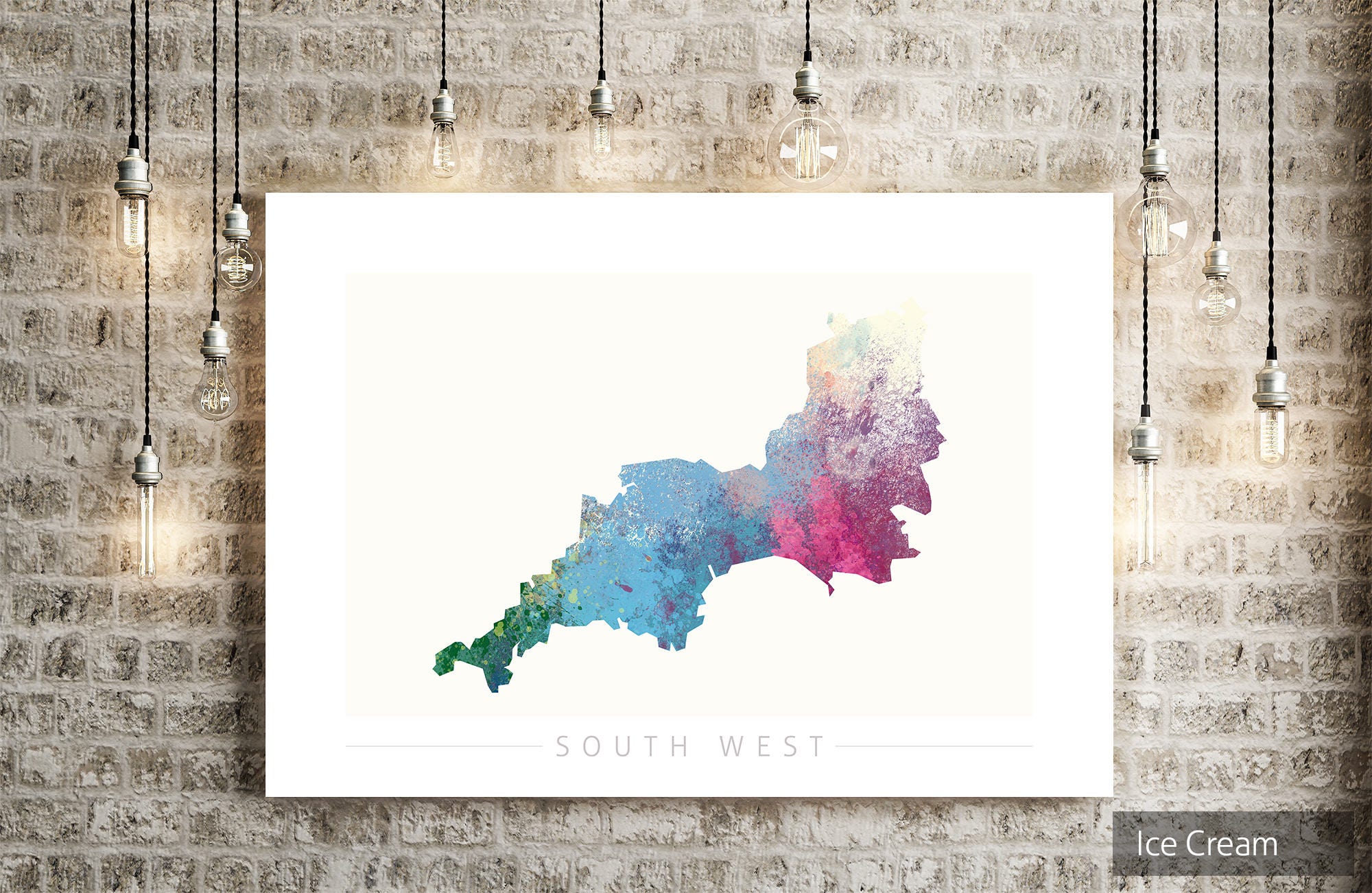 South West Map County Map of South West England Art Print - Etsy UK