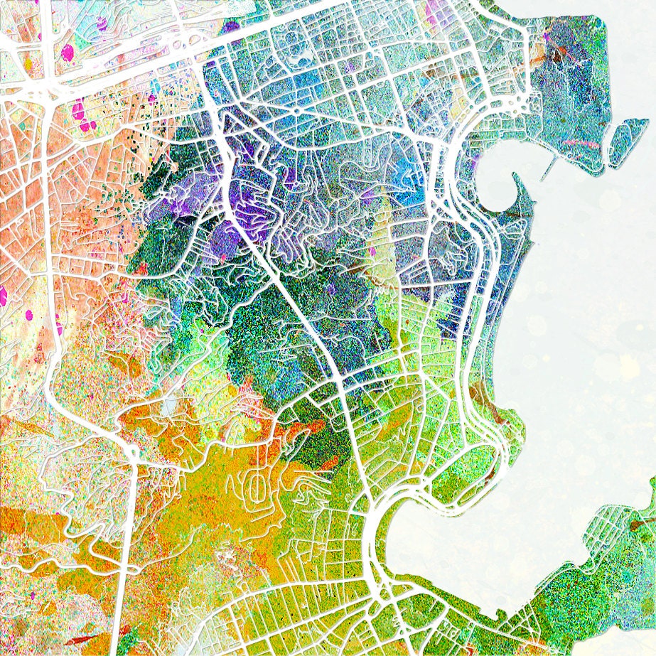 Rio De Janeiro Map City Street Map of Rio Brazil Art | Etsy