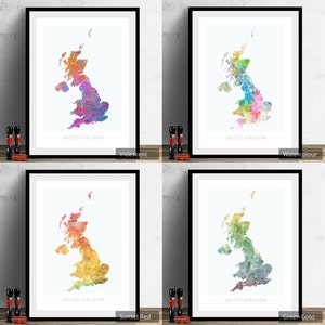United Kingdom Map - Country Map of United Kingdom - Art Print ...