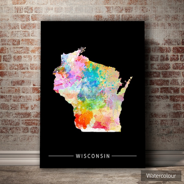 Wisconsin Map Art - Etsy