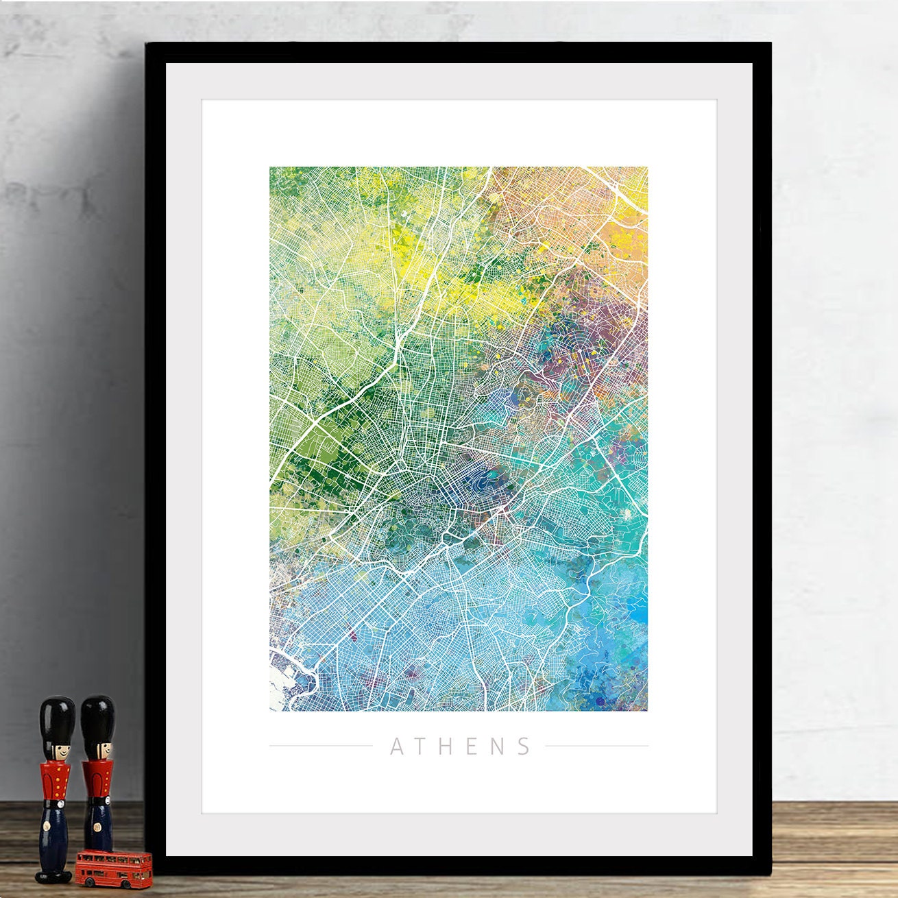 Athens Map City Street Map of Athens Greece Art Print - Etsy