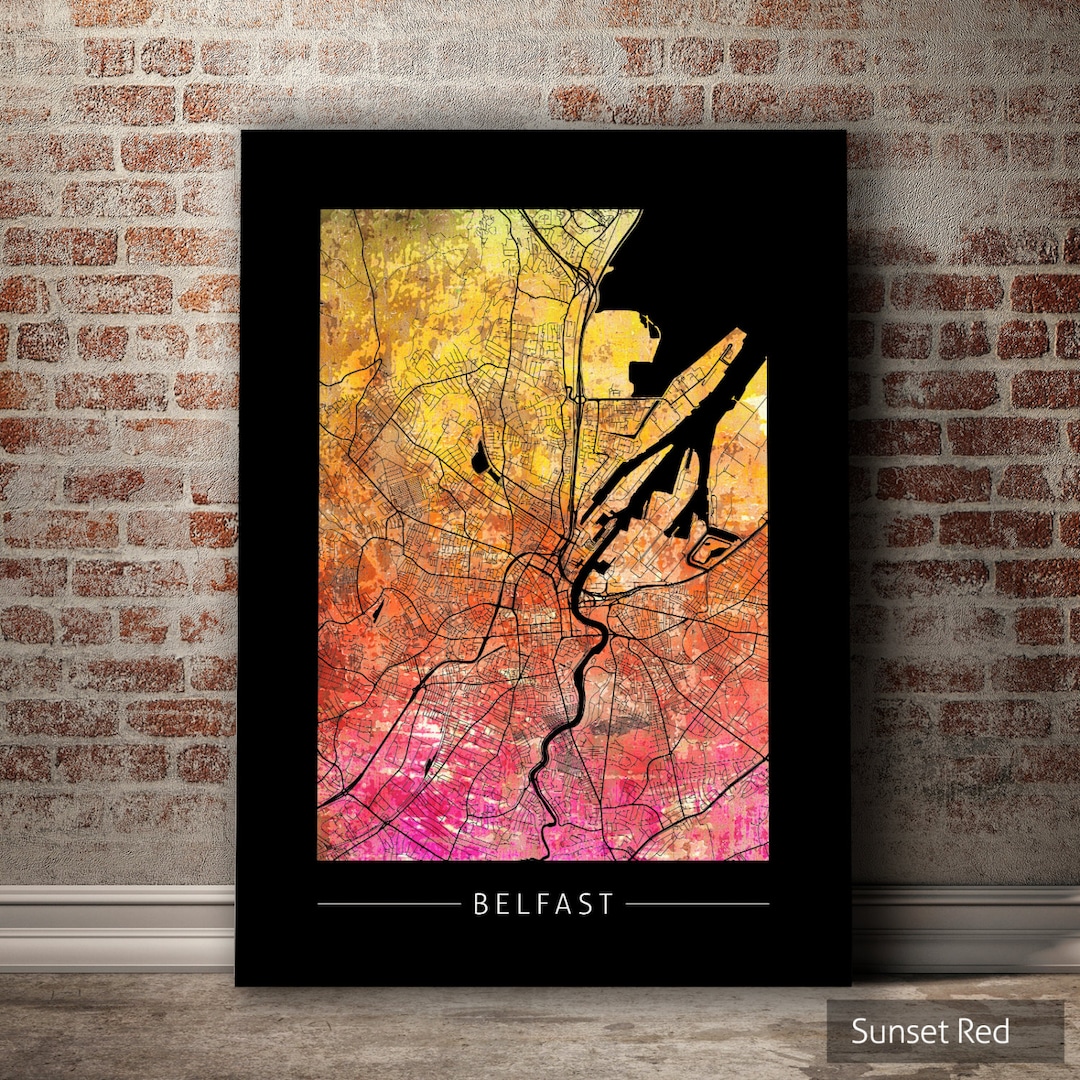 Belfast Map - City Street Map of Belfast, Ireland - Art Print ...