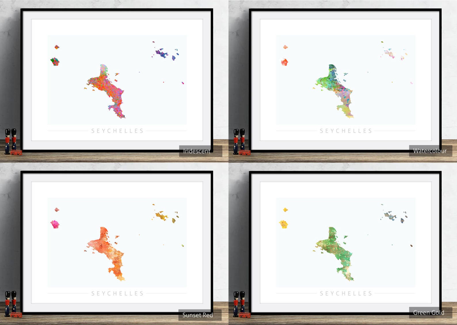 Seychelles Map Country Map of Seychelles Art Print - Etsy