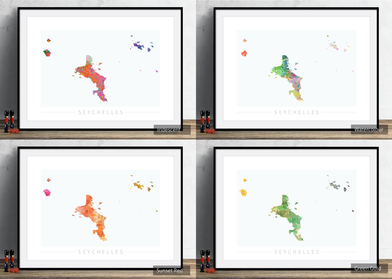 Seychelles Map Country Map of Seychelles Art Print - Etsy
