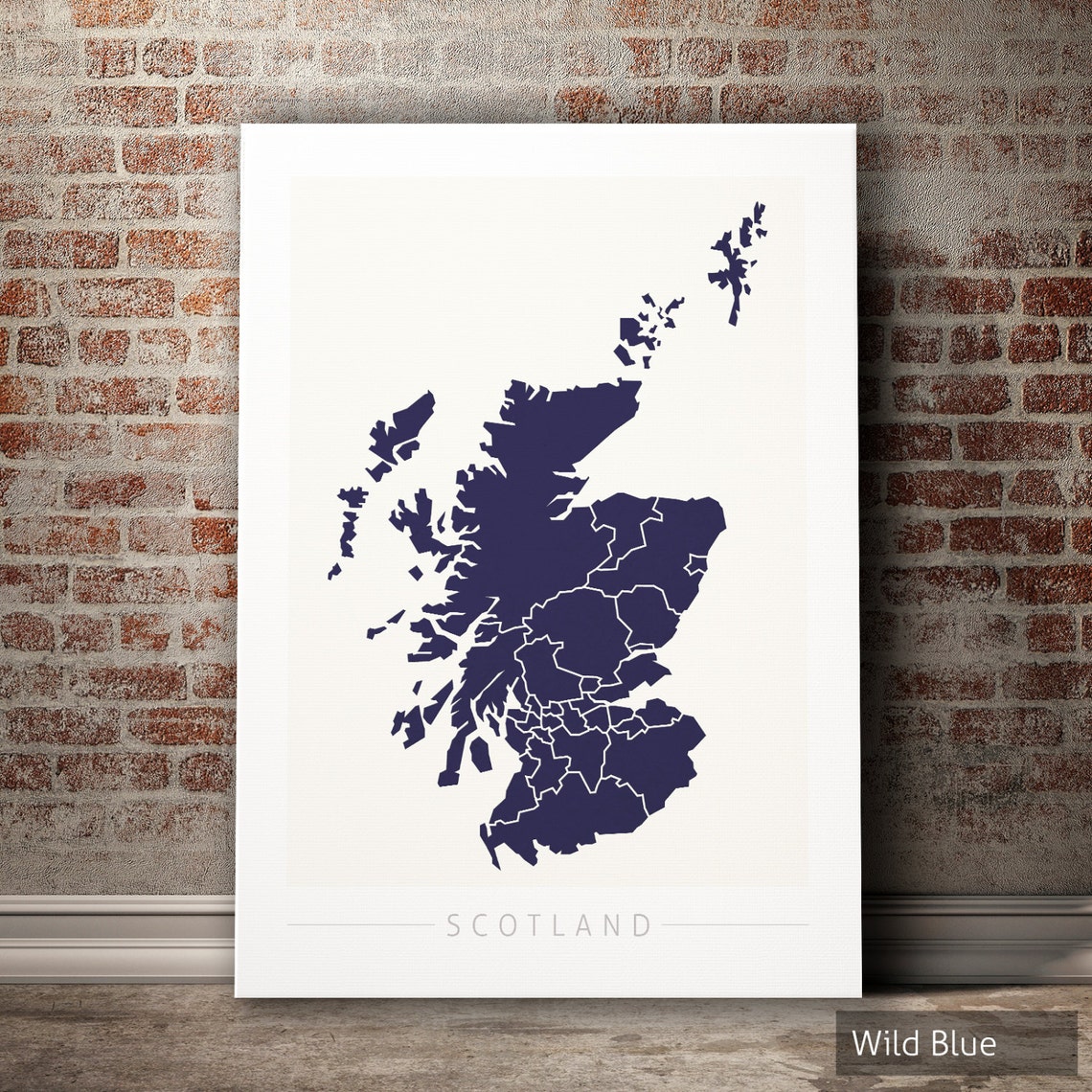 Scotland Map Country Map of Scotland Art Print Watercolor - Etsy