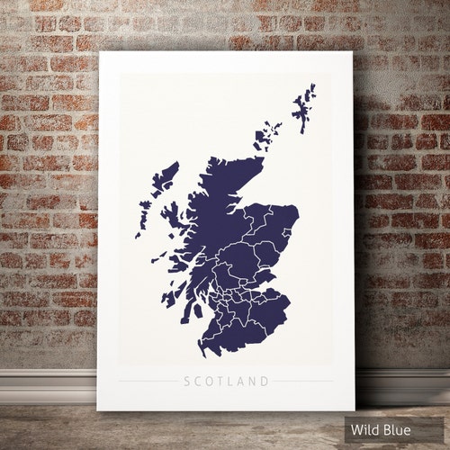 Scotland Map Country Map of Scotland Art Print Watercolor - Etsy UK