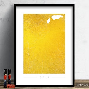 Bali Map - City Street Map of Bali, Indonesia - Art Print Watercolor ...