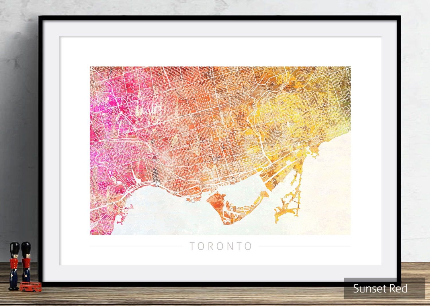 Toronto Map - City Street Map of Toronto Ontario - Art Print Watercolor ...