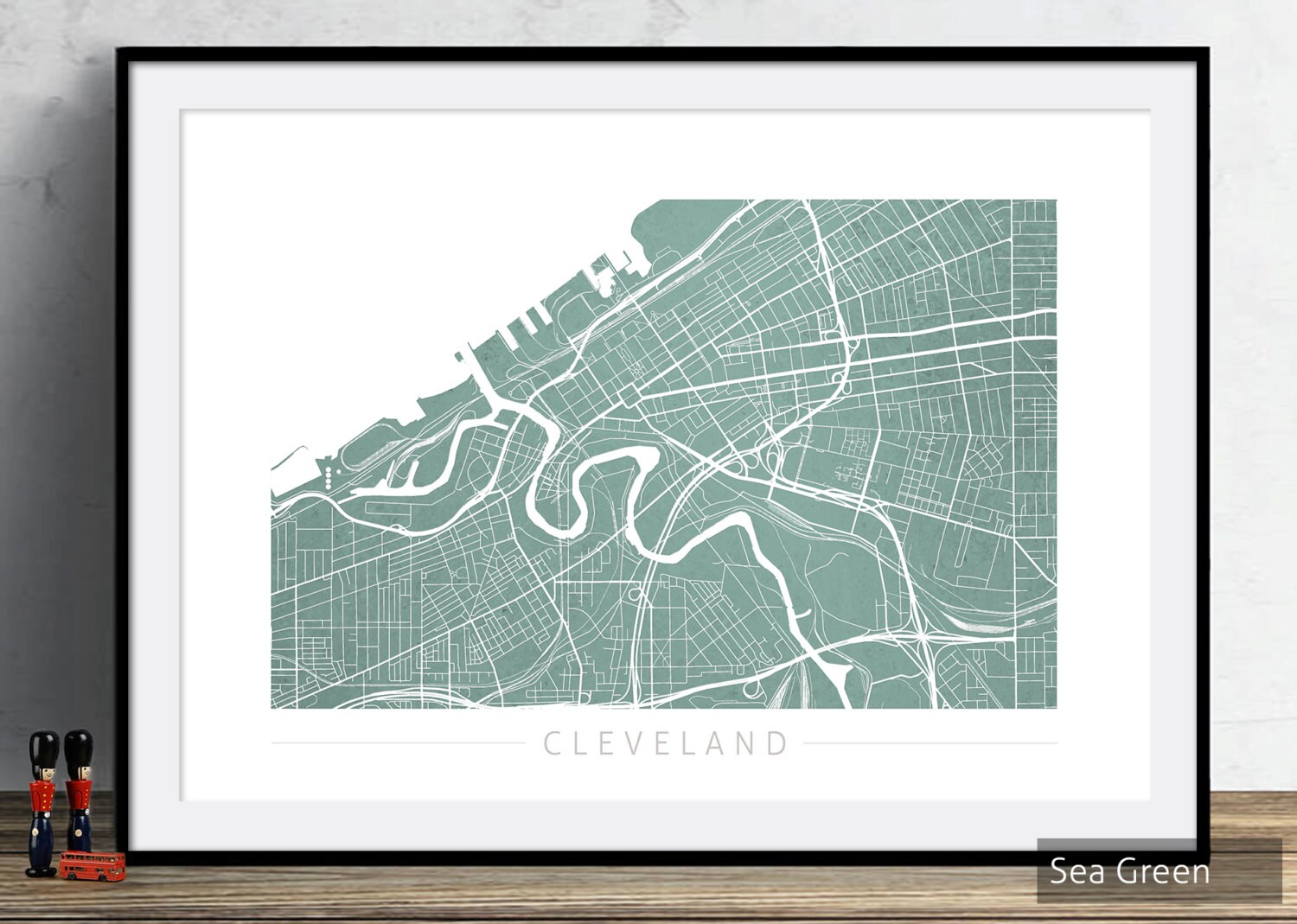 Cleveland Map - City Street Map of Cleveland, Ohio - Art Print ...