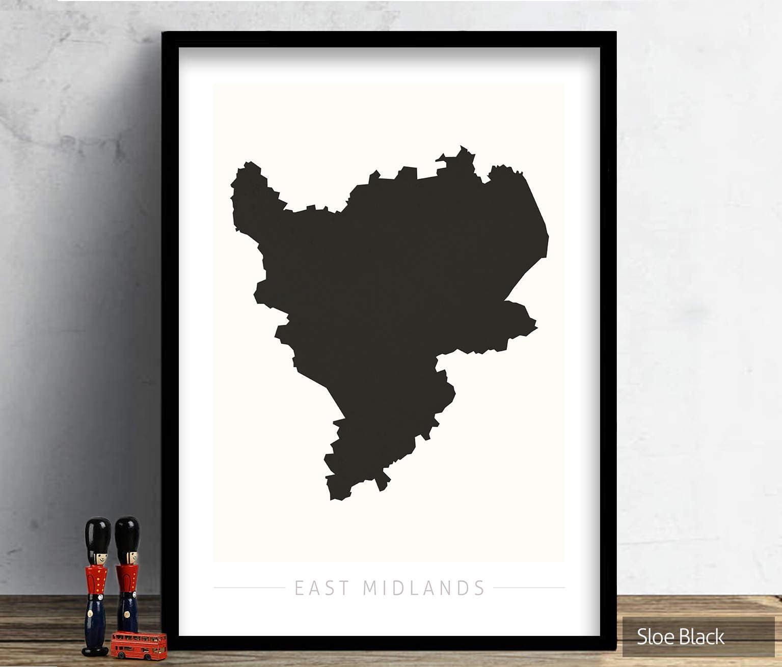 East Midlands Map County Map of East Midlands Art Print - Etsy UK