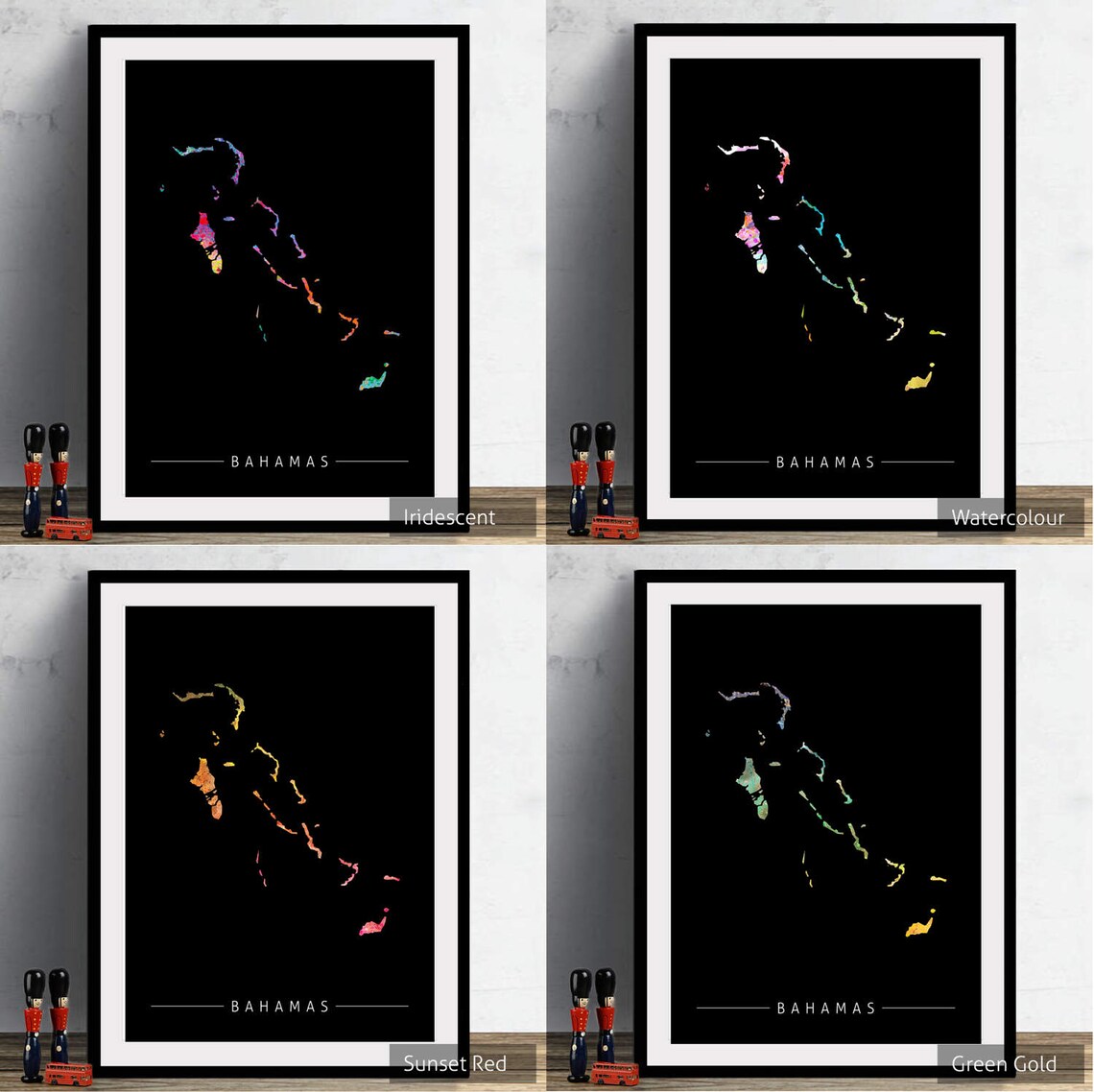 Bahamas Map Island Map of the Bahamas Art Print Watercolor - Etsy