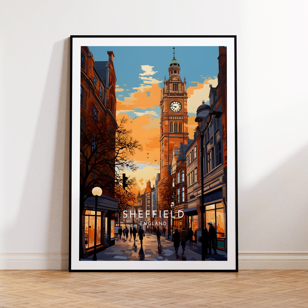 Sheffield Travel Print - England, Sheffield Poster, Home Decor, Gift ...