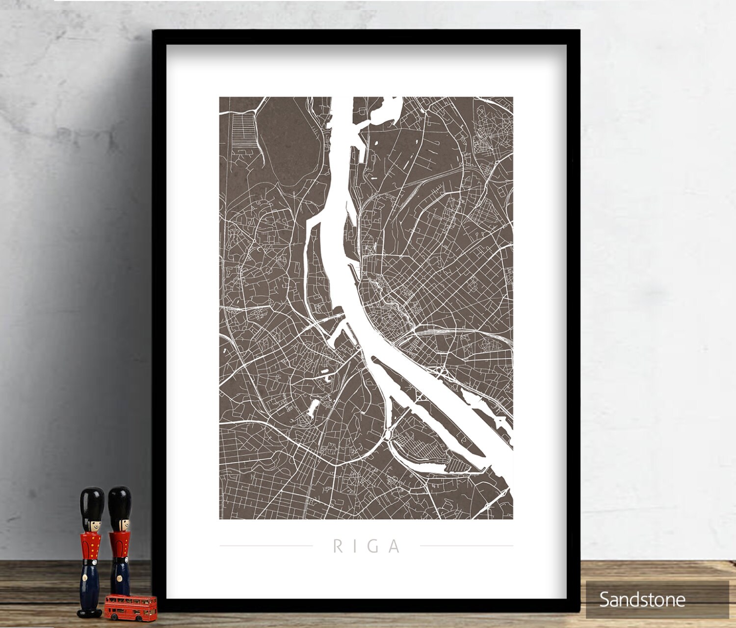 Riga Map City Street Map of Riga Latvia Art Print - Etsy