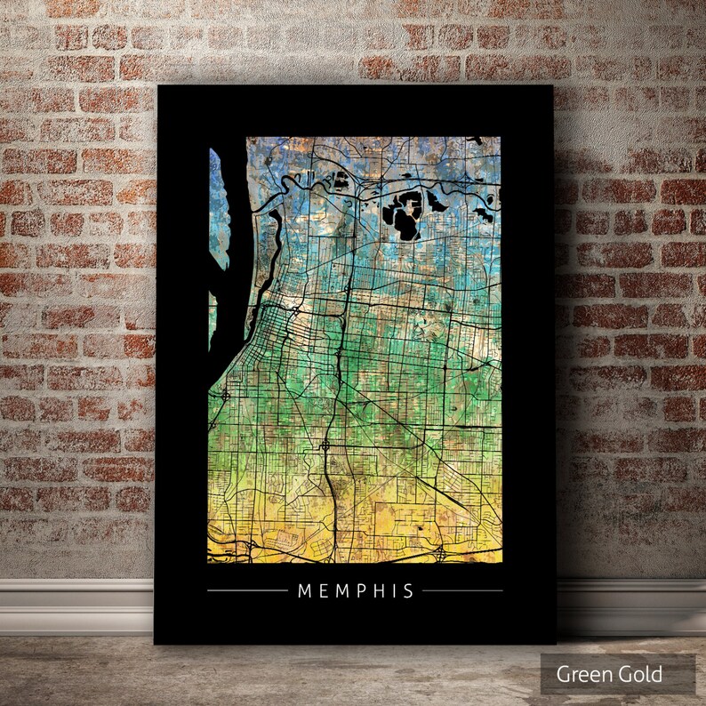 Memphis Map City Street Map of Memphis Tennessee Art Print - Etsy