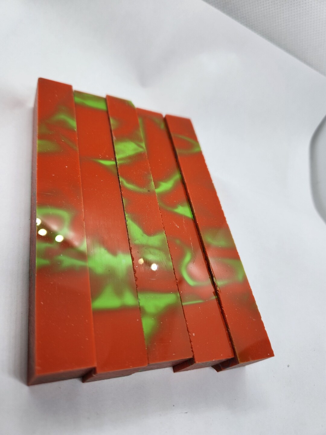 Acrylic Acetate Pen Blank in Orange With Green and Blue Doodles. Pen ...