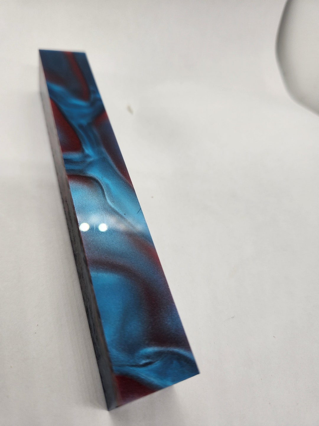 Acrylic Acetate Pen Blank 3/4 X 3/4 X 5 Fire & Ice. Pictures Show All 4 ...