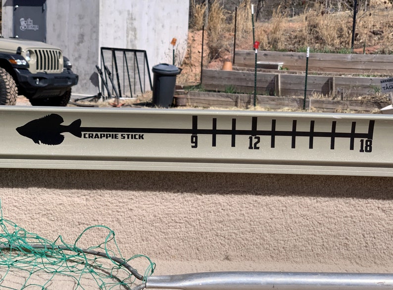 The Crappie Stick - Fish Ruler Decal - Etsy