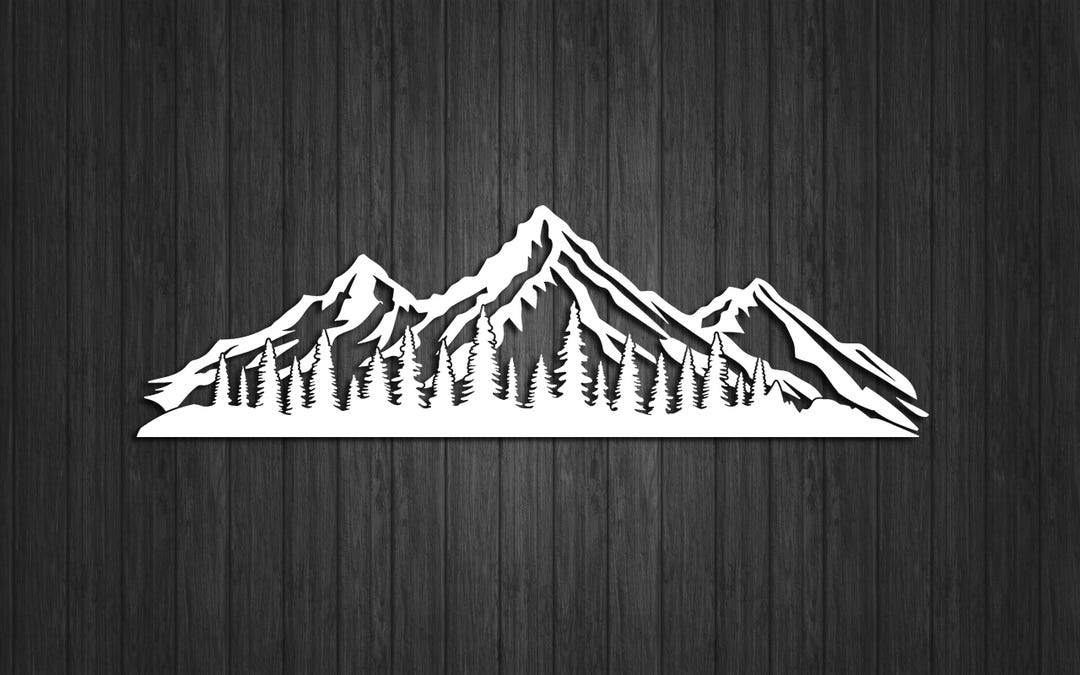 Mountain Peaks and Treeline Vinyl Decal for Your 4x4/car/truck/rv ...