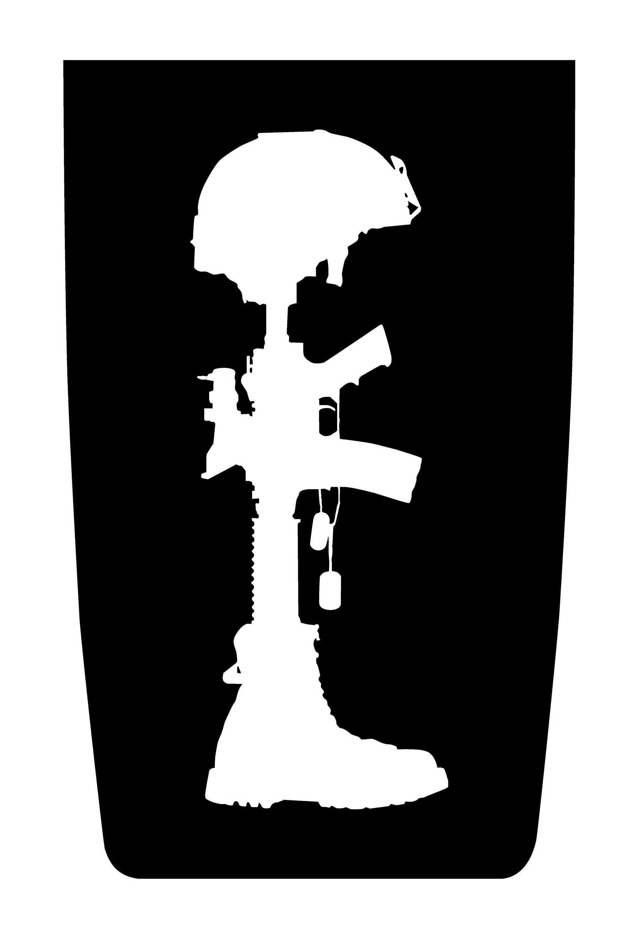 Fallen Soldier Symbol Silhouette