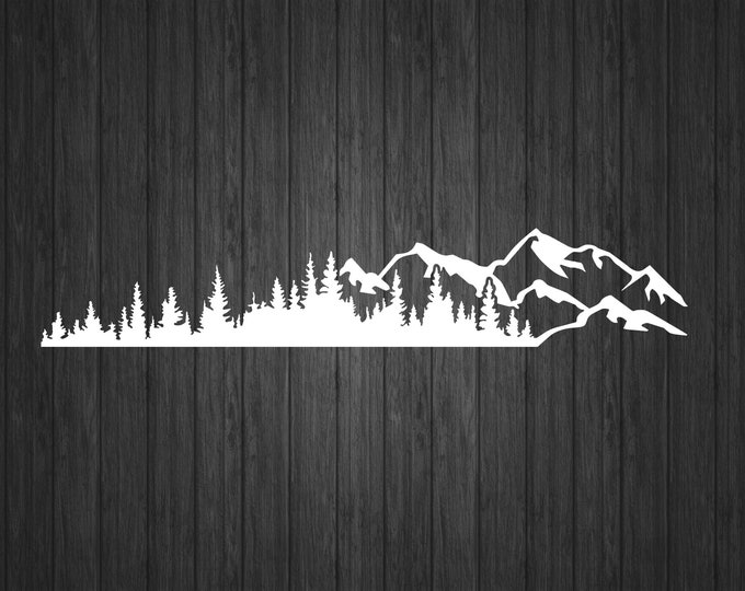 Mountain and Treeline Vinyl Decal off Road Sticker RV Decal - Etsy