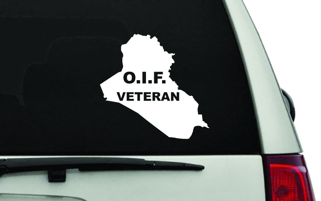 OIF Veteran Window Decal Operation Iraqi Freedom Veteran Decal White ...
