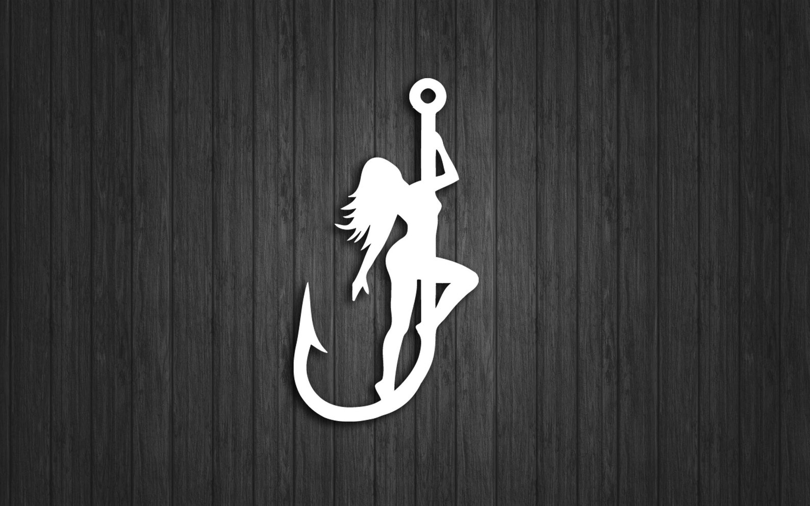 Hooker Fishing Hook Vinyl Decal 4 x 8 | Etsy