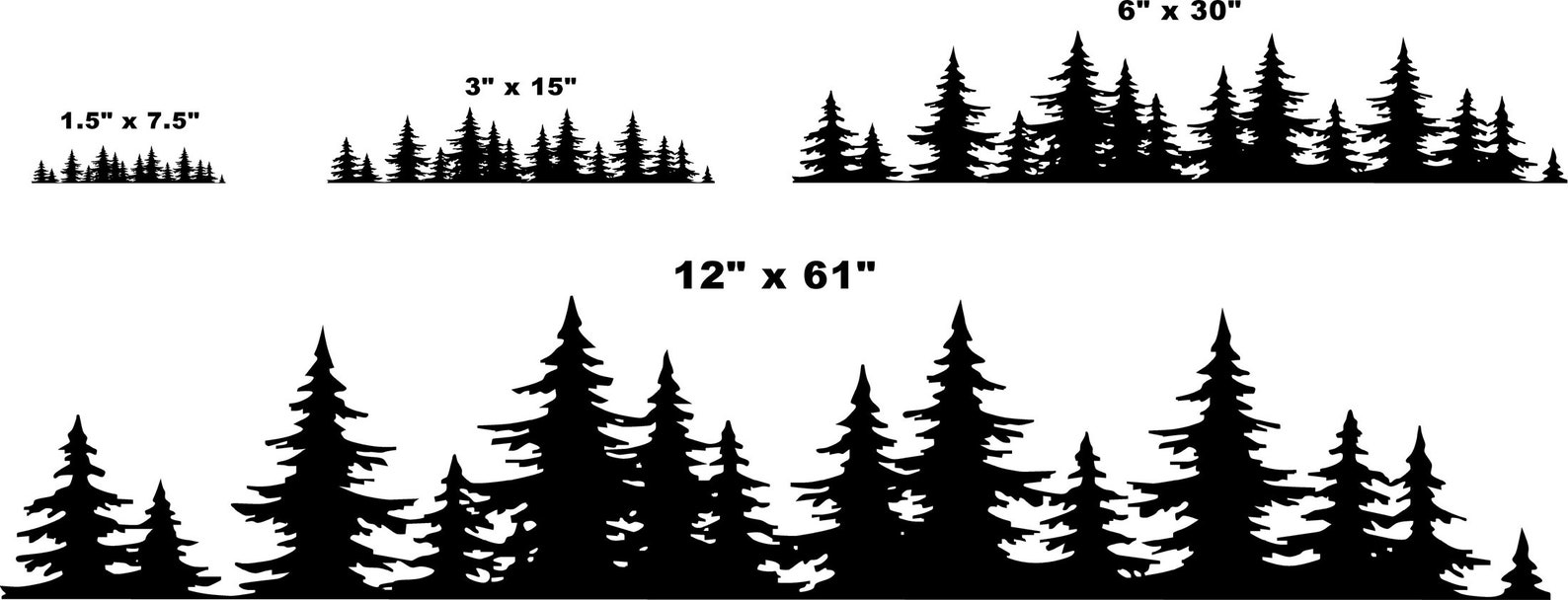 Treeline Vinyl Sticker Decal - Etsy