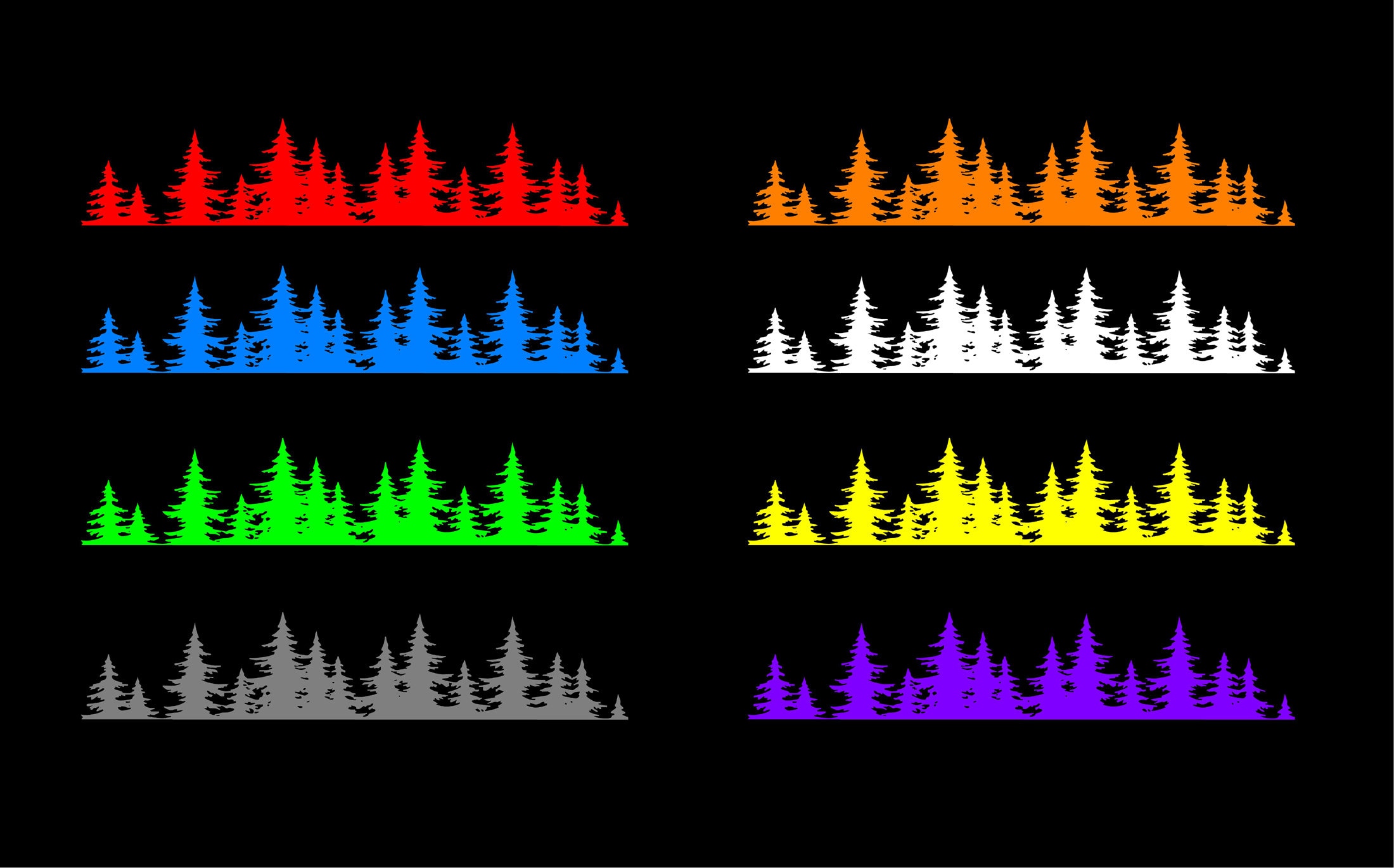 Treeline Vinyl Sticker Decal | Etsy