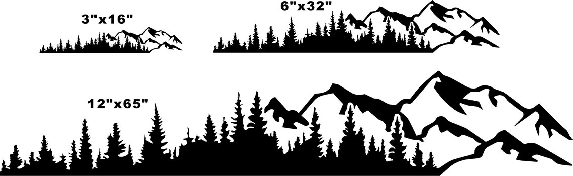 Mountain and Treeline Vinyl Decal off Road Sticker RV - Etsy