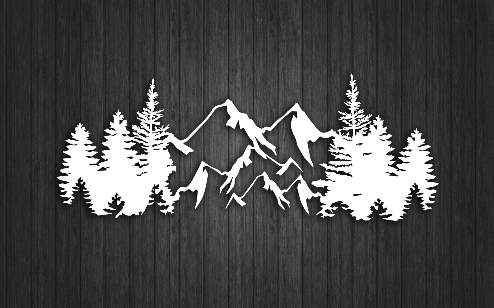 Treeline and Mountains Vinyl Decal - Etsy