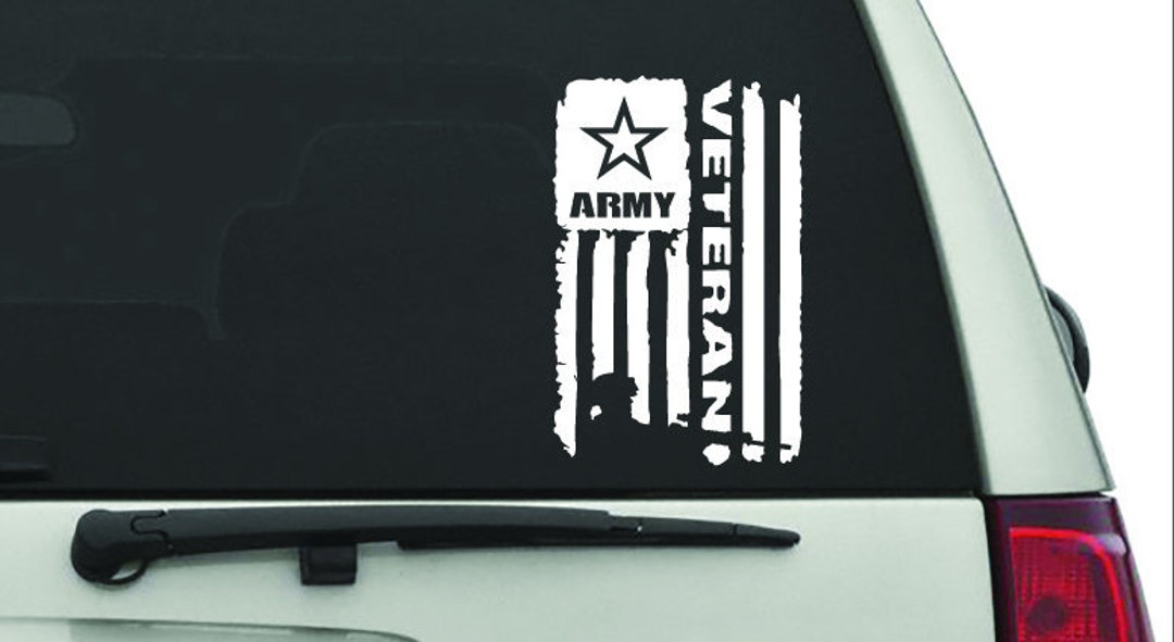 Army Veteran Distressed Flag Decal 5.5"x9" - Etsy